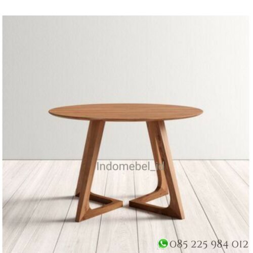 Meja Cafe Kayu Bulat Minimalis Murah - Indomebel.id