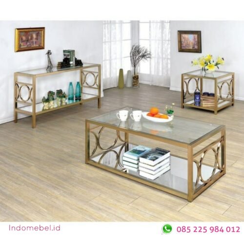 Set Meja Tamu Stainless Minimalis - Indomebel.id