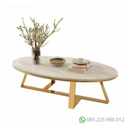 Meja Tamu Oval Minimalis - Indomebel.id