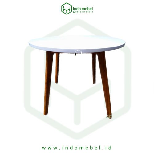 Meja Cafe Bulat Kayu - Indomebel.id