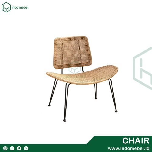 Kursi Rotan Minimalis Kaki Besi - Indomebel.id